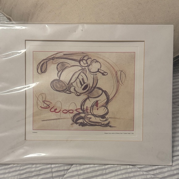 Disney | Art | Disney Mickey Mouse Golf Swing Sketch In Black And Red ...